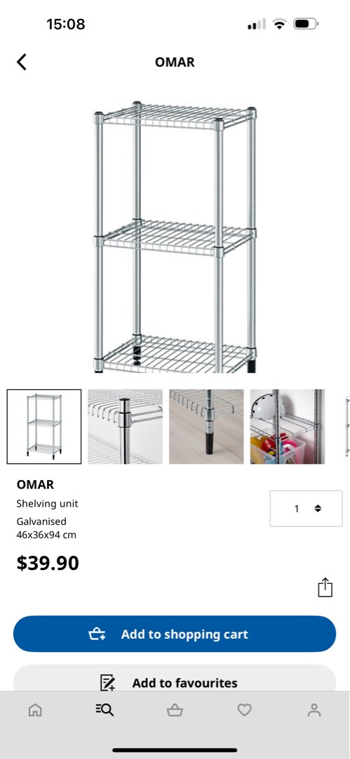 IKEA OMAR shelving unit (with additional 3 layer), Furniture & Home ...