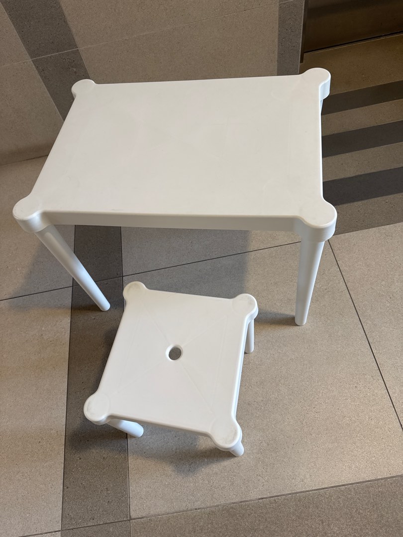 IKEA UTTER Children's table, in/outdoor/white, Furniture & Home Living ...
