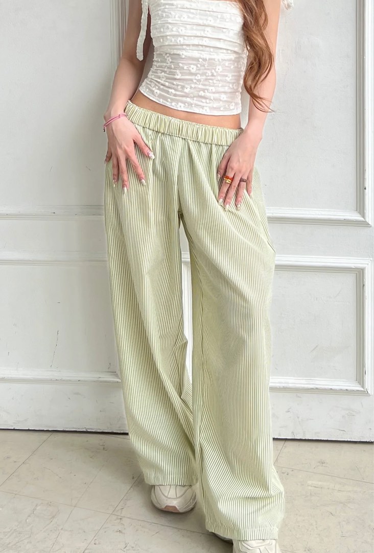 Isa The Label presko pants in matcha, Women's Fashion, Bottoms, Other ...