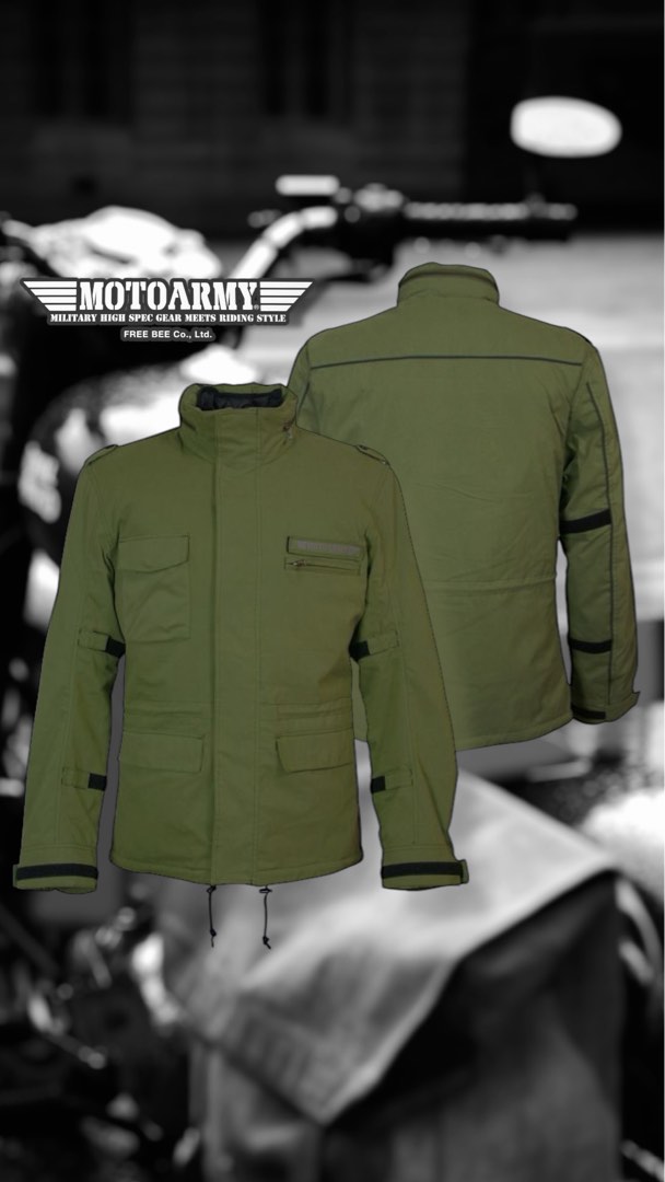 Jaket motor touring Moto Army biker Japan M65 green hijau military ...