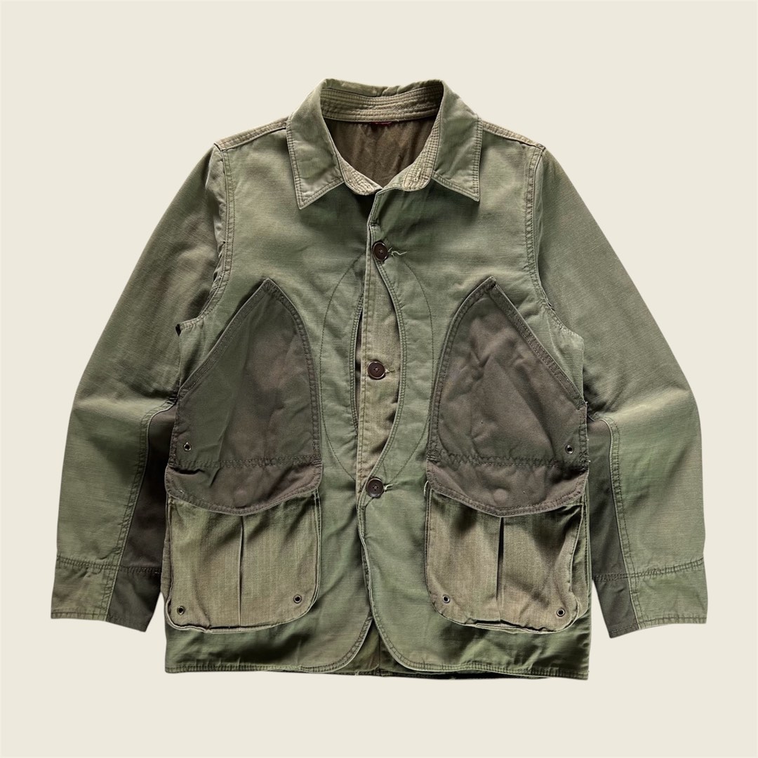 Japanese Brand Jade Green Two Toned Multi-Pocket Canvas Work Jacket ...