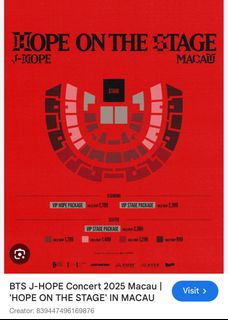 J-Hope Tour “HOPE ON THE STAGE” tickets, 門票＆禮券, 活動門票 - Carousell
