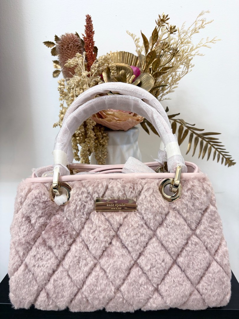 Kate spade carey faux fur small sullivan satchel, Women's Fashion, Bags ...