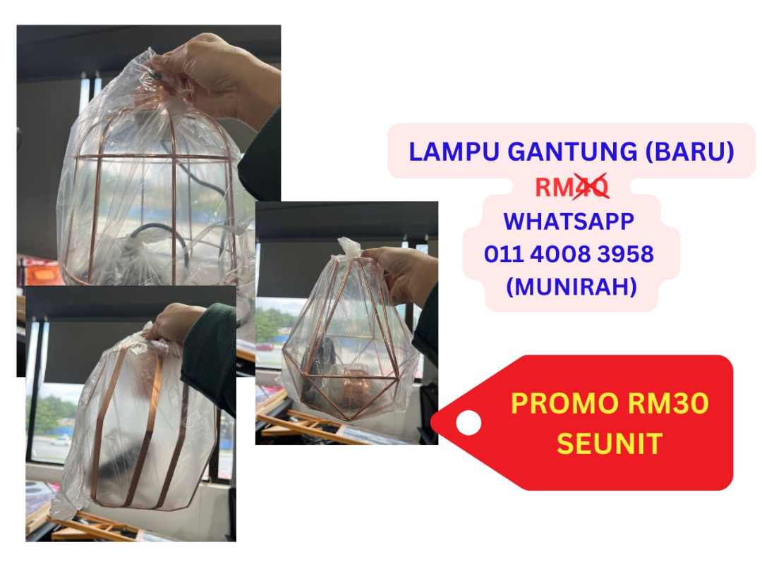 LAMPU GANTUNG MODEN, Furniture & Home Living, Lighting & Fans, Lighting ...