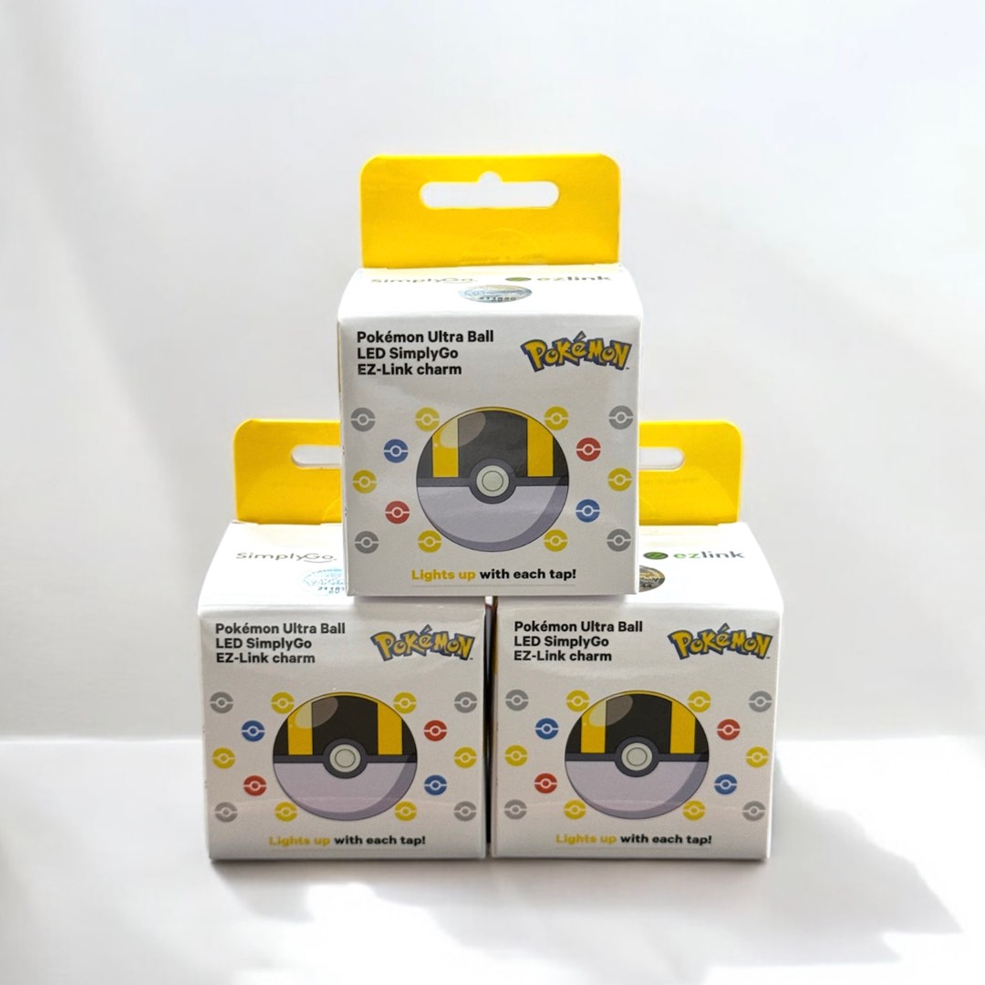 [LED Lights Up] Pokemon Ultra Ball EZ-Link Charm | Ezlink Pokemon Charm ...