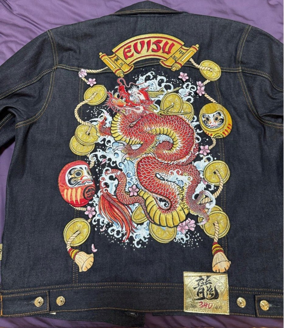 Limited Edition Evisu 2024 Dragon Jacket Authentic, Men's Fashion ...