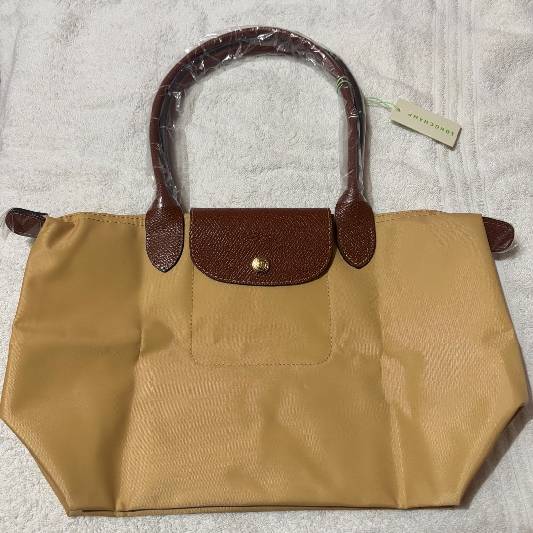 Longchamp Le Pliage MEDIUM Size Long Handle in Golden Khaki (Rare Color ...
