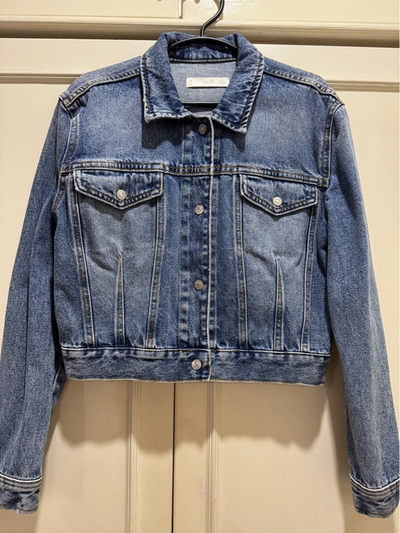 Mango BNWOT denim semi crop jacket, Women's Fashion, Coats, Jackets and ...