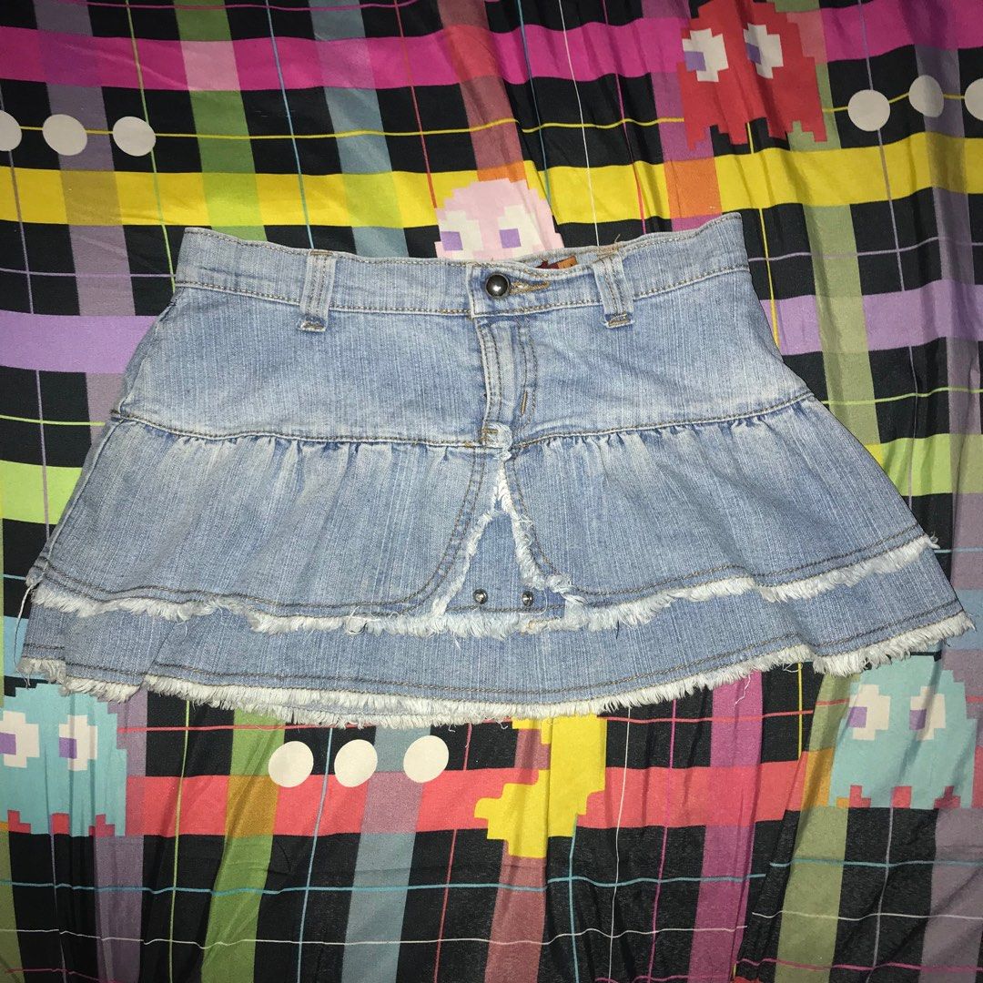 mini denim skirt y2k girly vintage gossip girl micro cute coquette emo ...