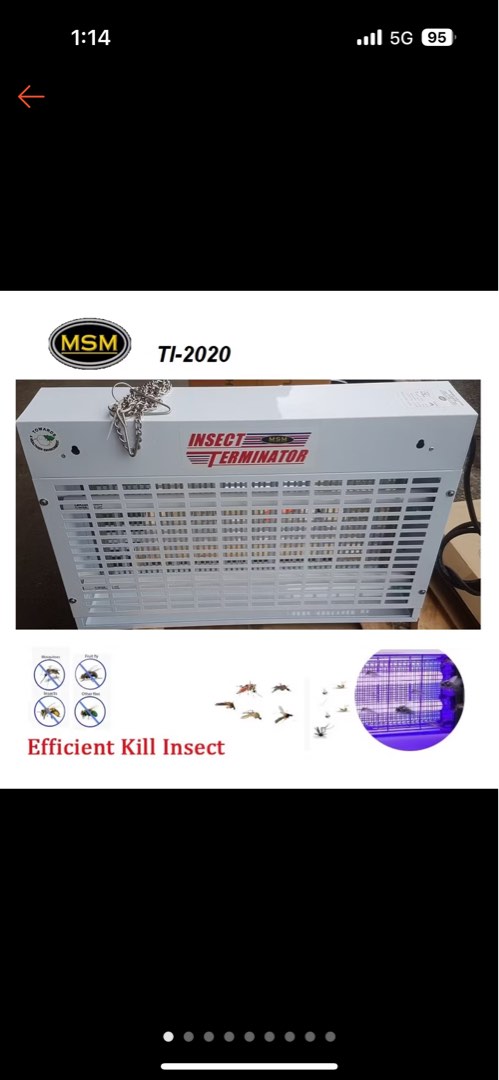 MSM TI-2020 (18W x 2) UV Light Insect Terminator Killer, Furniture ...