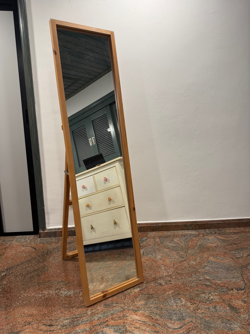 Muji Standing mirror wooden frame, Furniture & Home Living, Furniture ...