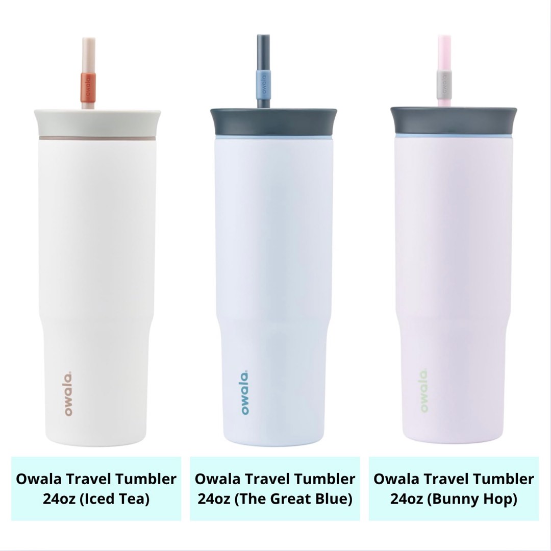 owala travel tumbler 24oz iced tea, the great blue, bunny hop ...