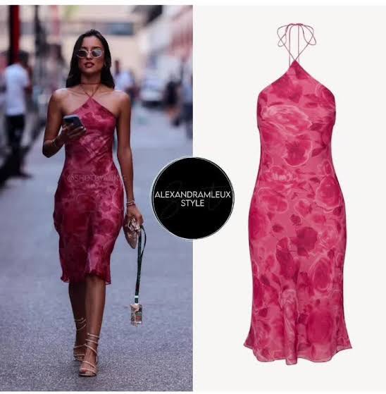 Pink Floral Dress F1 Formula One Alexandra Saint Mleux, Women's Fashion ...