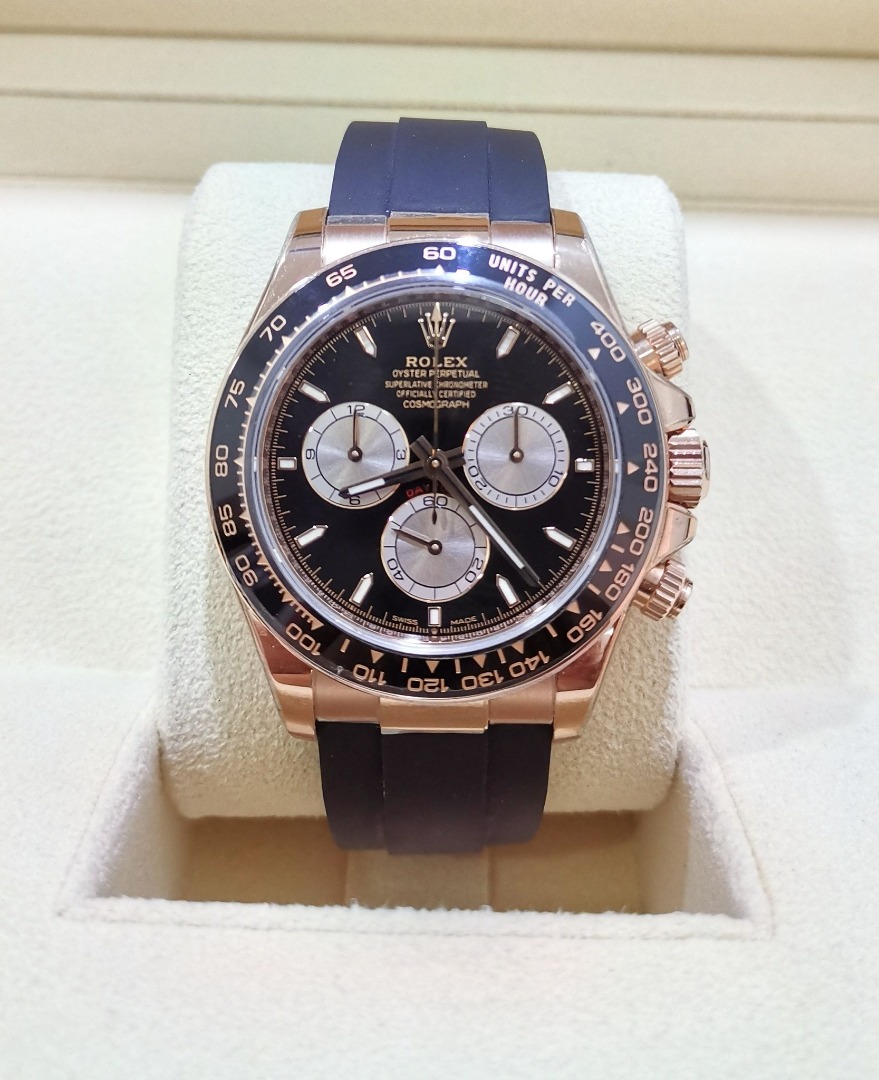 Pre-Owned Rolex 126515 Daytona Black Dial Rose Gold 40mm, Luxury ...