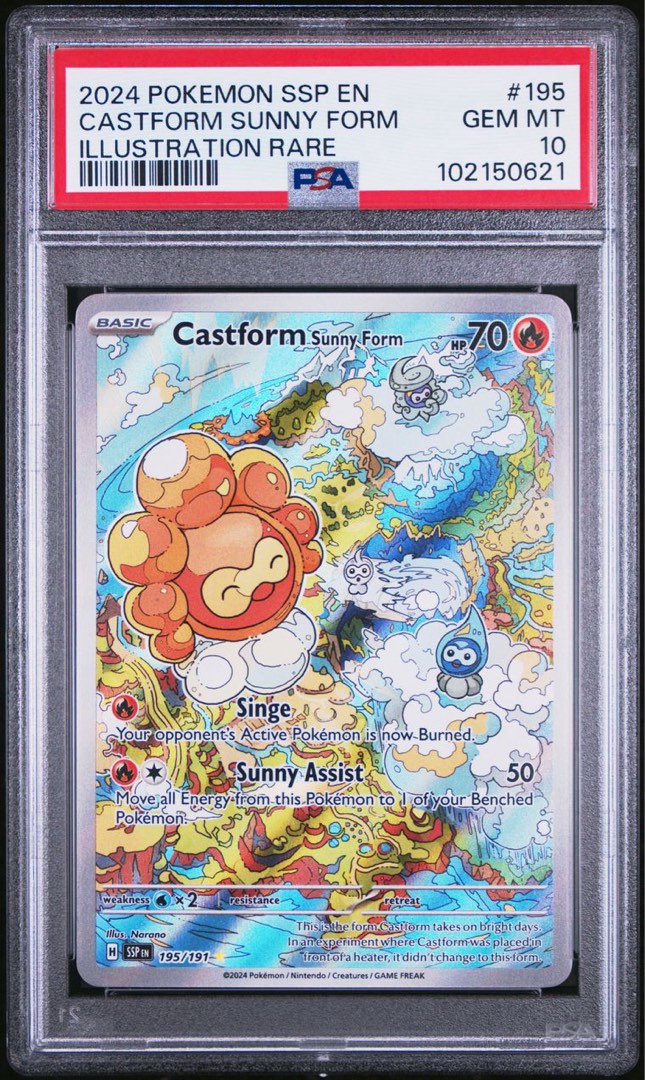 PSA 10 Castform Illustration Rare - Pokemon Surging Sparks IR, Hobbies ...