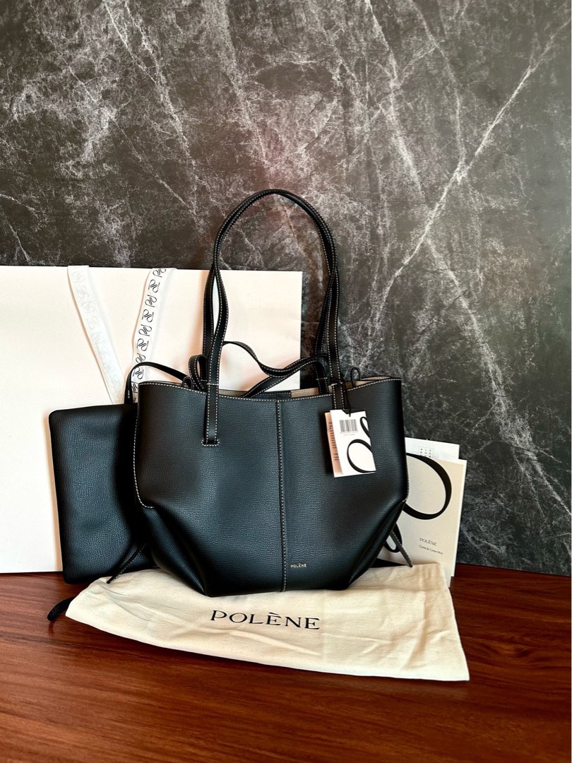 Ready BNIB Polene mini cyme black new stitch, Barang Mewah, Tas ...