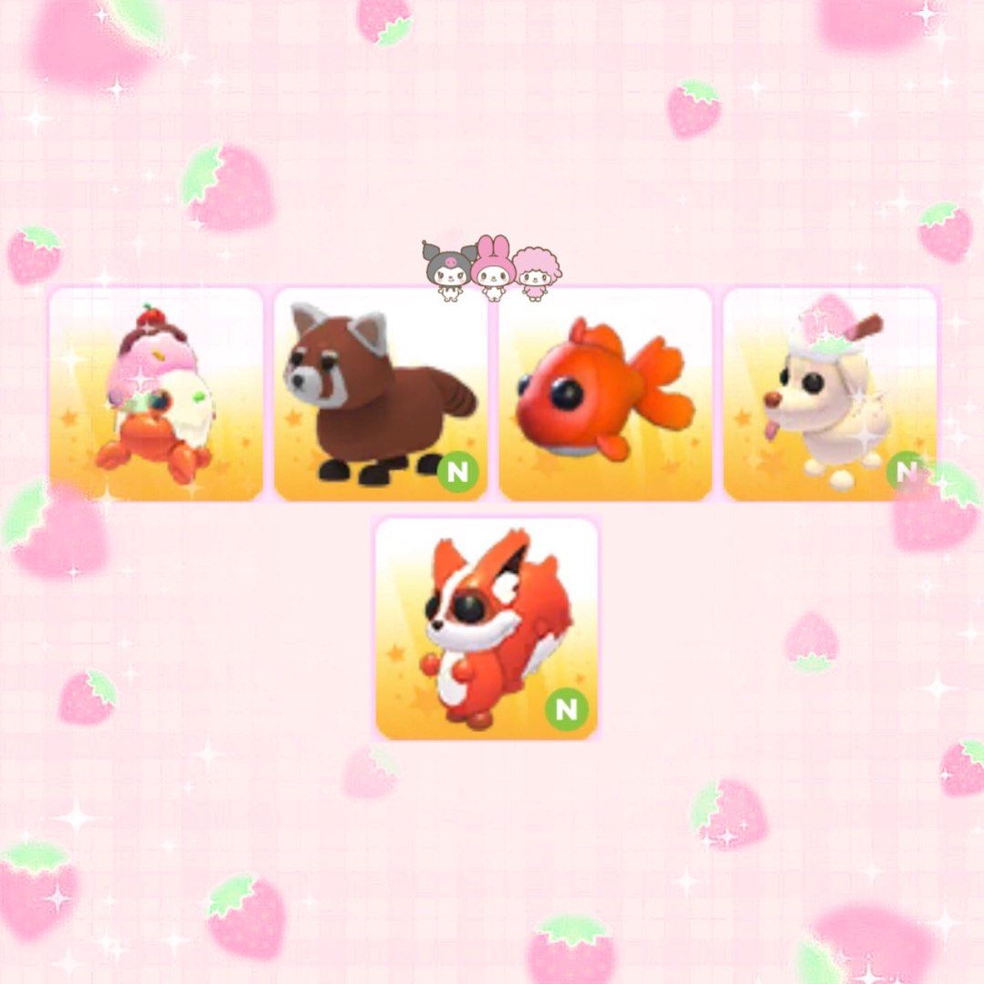 Roblox Adopt Me Pets |Ice Cream Hermit Crab, Red Panda, Goldfish ...