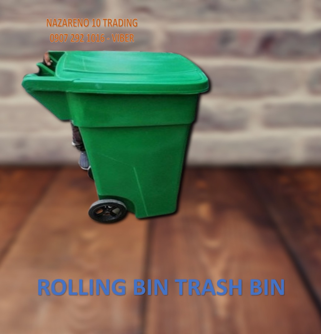 Rolling bin Trash bin w/wheels 804, Furniture & Home Living, Cleaning ...