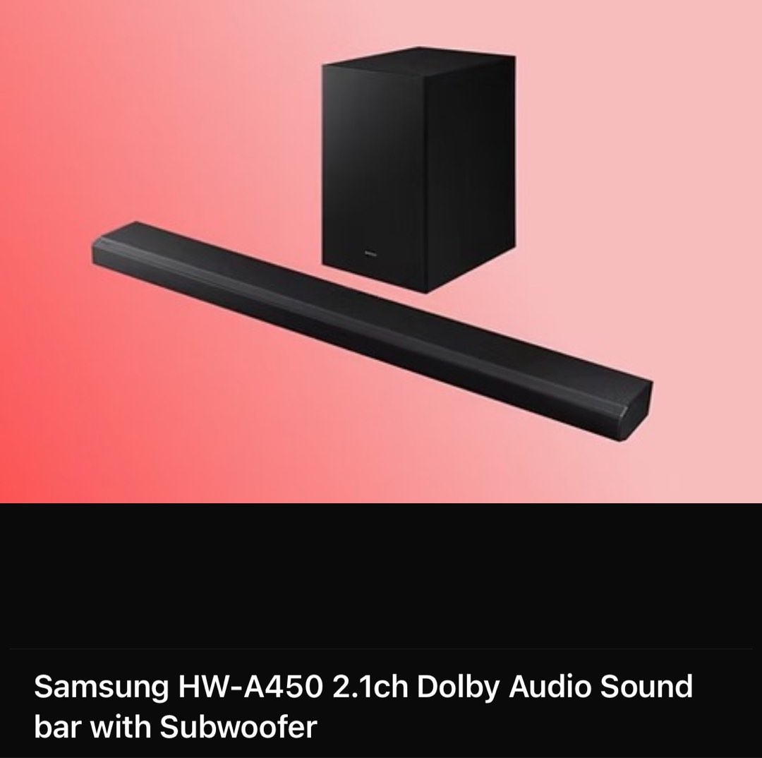 Samsung HW-A450 2.1ch Dolby Audio Sound bar with Subwoofer, Audio ...