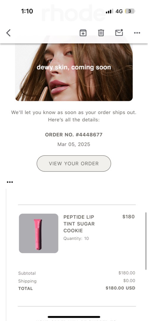 secured rhode sugar cookie limited edition peptide lip tint, Beauty ...