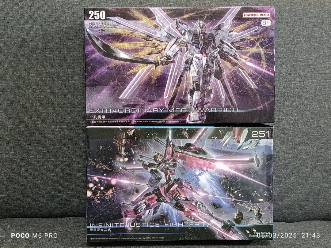 Set Gundam Gunpla HG Mighty Strike Freedom & Infinite Justice Type II 2 ...