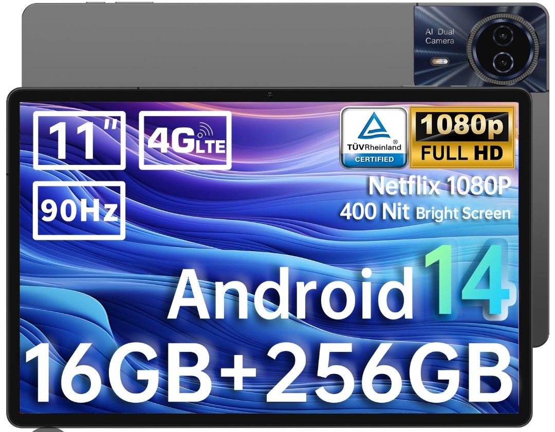 Teclast T50 Plus Android 14 Tablet 11" 2K 90Hz High Refresh 6GB+256GB ...