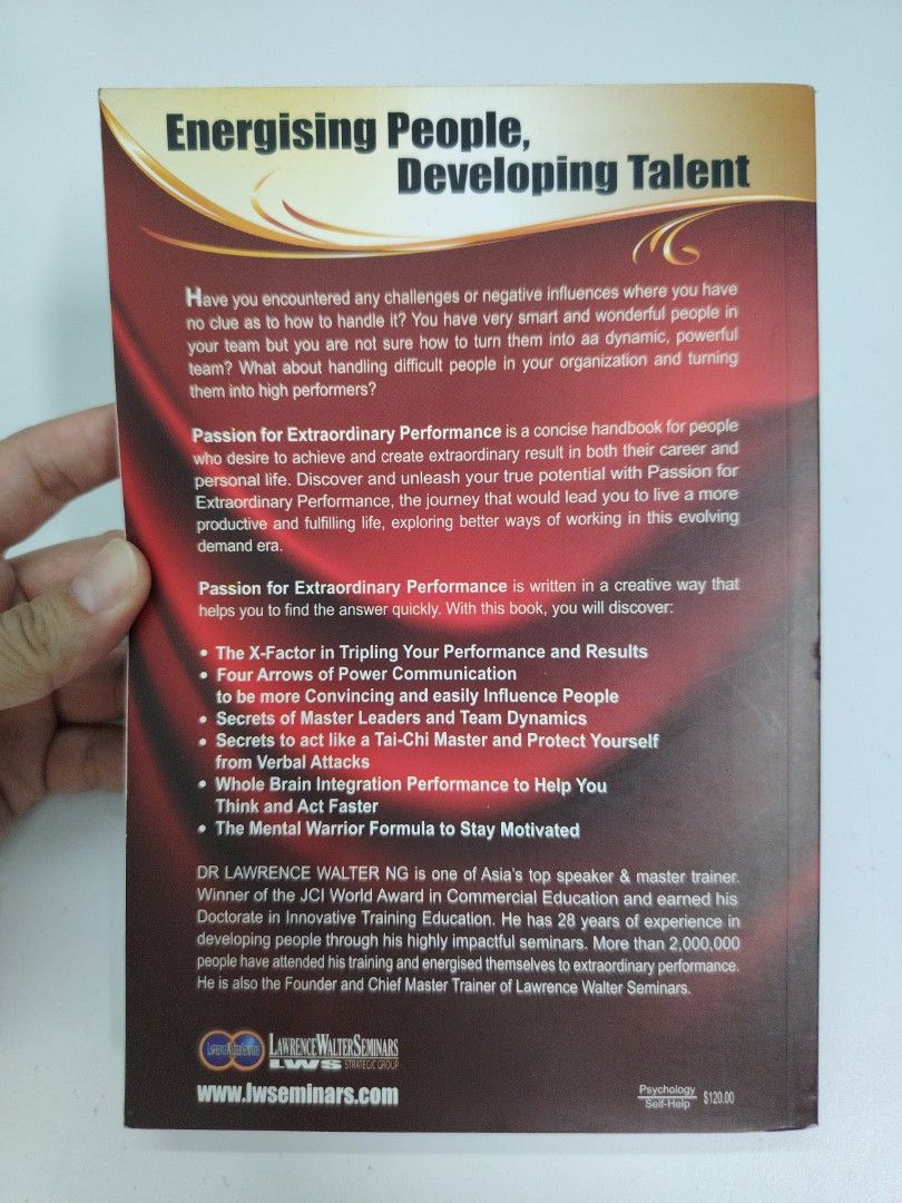 [Used] Passion for Extraordinary Performance by Dr Lawrence Walter Ng ...