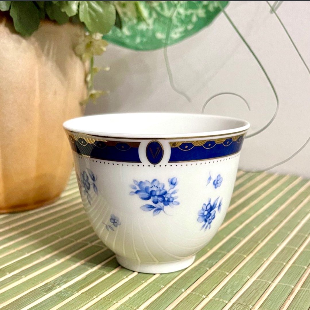 Valentino Vasari YMK Japan small blue floral tea cup, Furniture & Home Living, Kitchenware ...