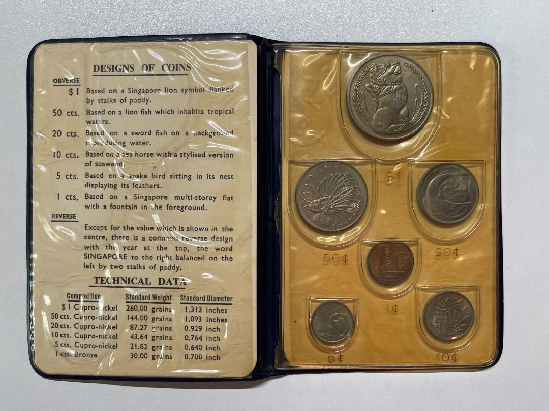 1968 Singapore Uncirculated Coin Set, Year of the Monkey, Passport type ...