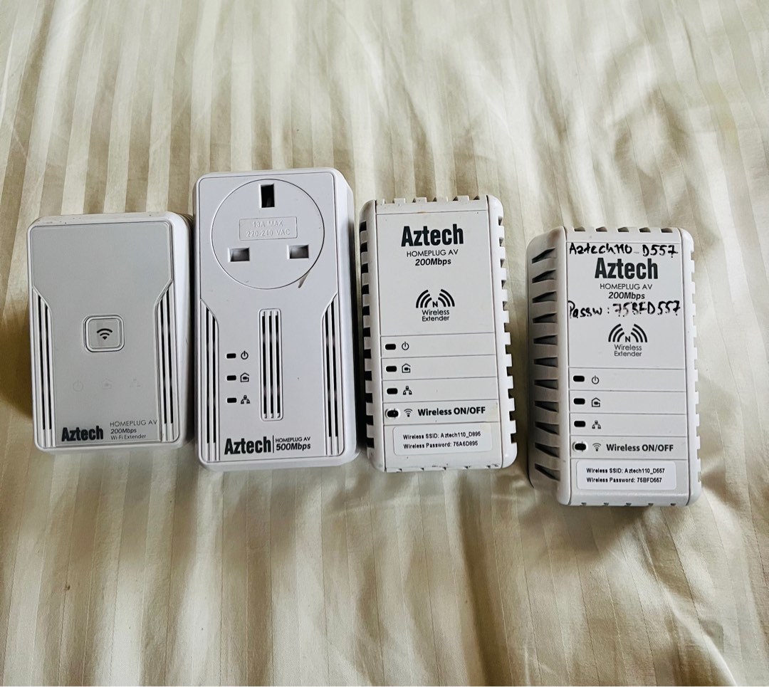 4 Aztech Homeplug Av 500mbps Wifi Extender Computers And Tech Parts And Accessories Networking On