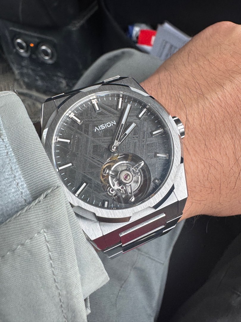 Aision 磒石面 陀飛輪錶 （手上鏈）- Meteorite Dial, 名牌, 手錶 - Carousell