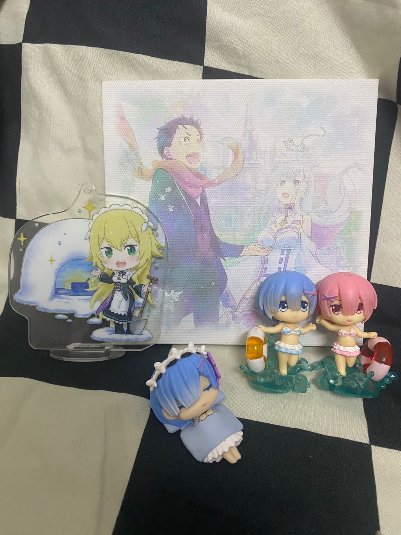 Anime Re Zero mini figure and art board, Hobbies & Toys, Toys & Games ...