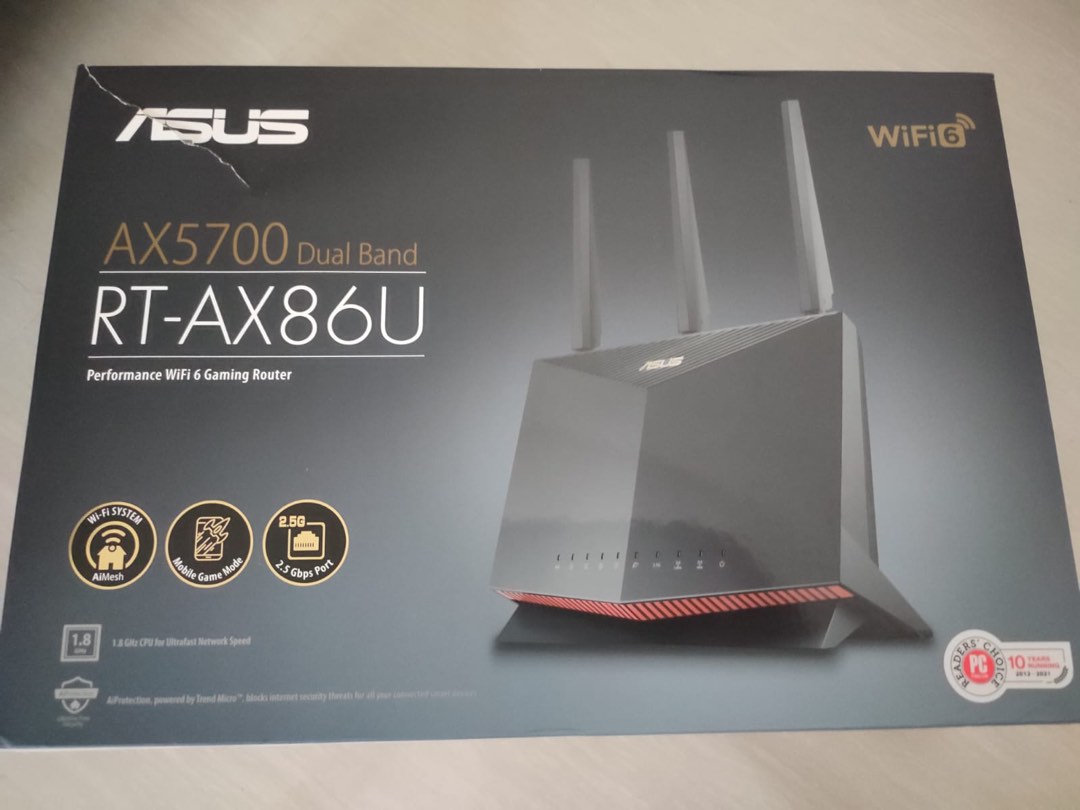 Asus ax86u wifi 6 router with warranty, Computers & Tech, Parts ...