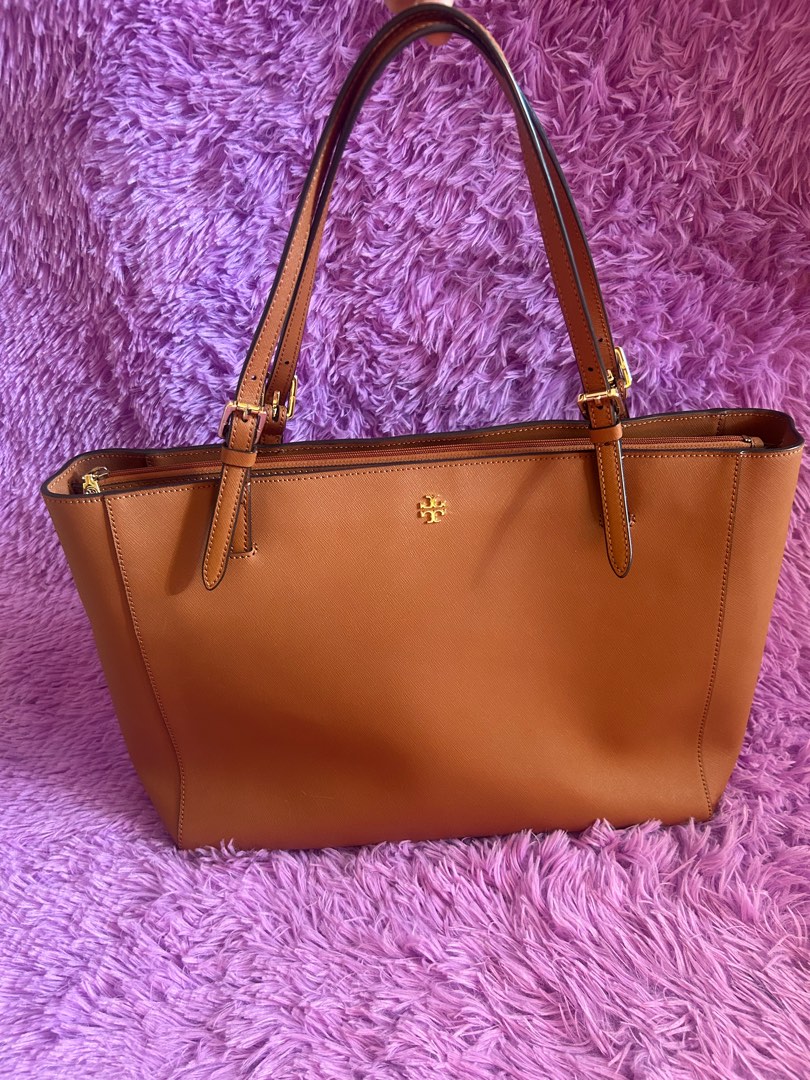 Authentic TORY BURCH PVC leather Brown Tote Bag, Luxury, Bags & Wallets ...