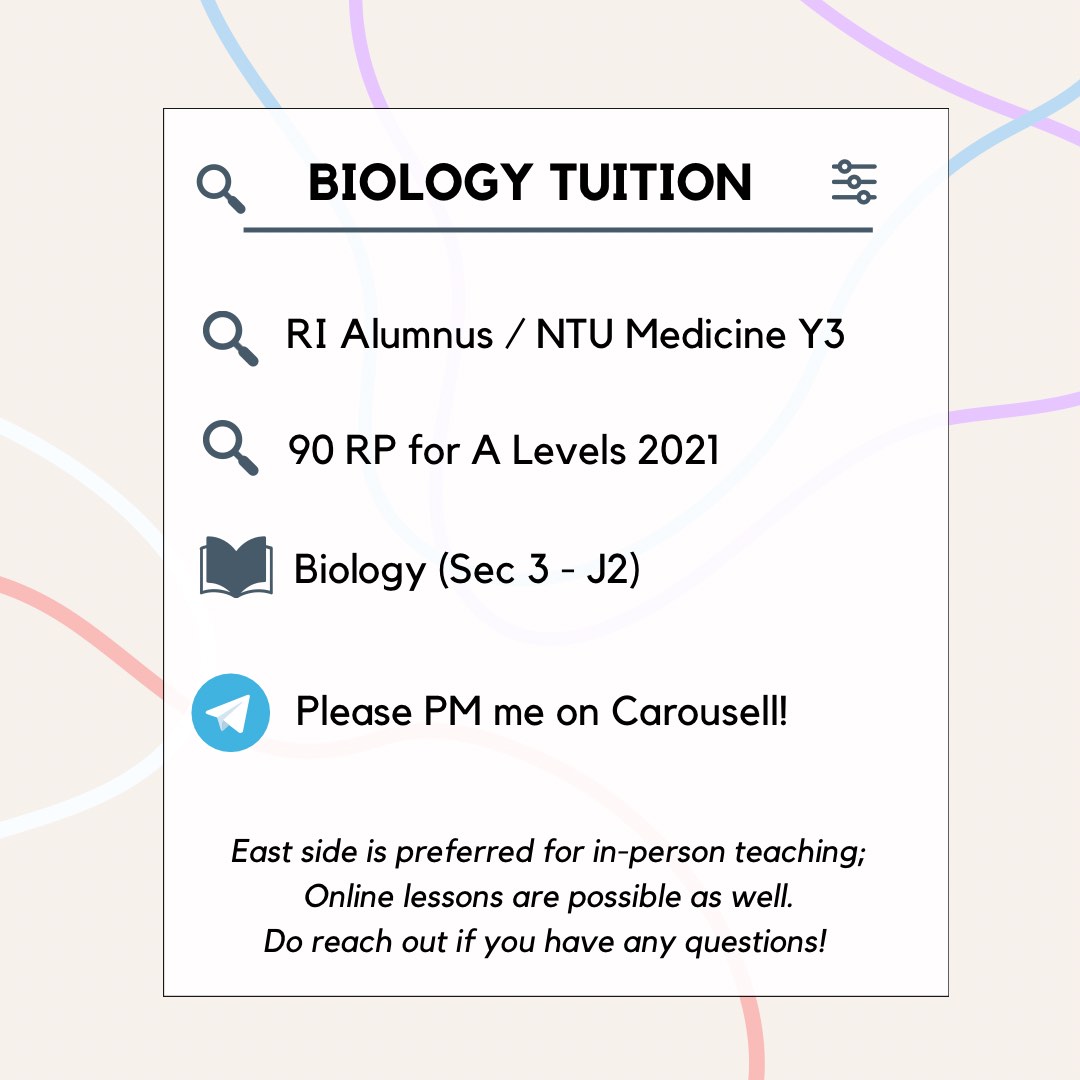 Biology Tuition by ex-RI / Medical Student (Sec 3-J2), Learning ...