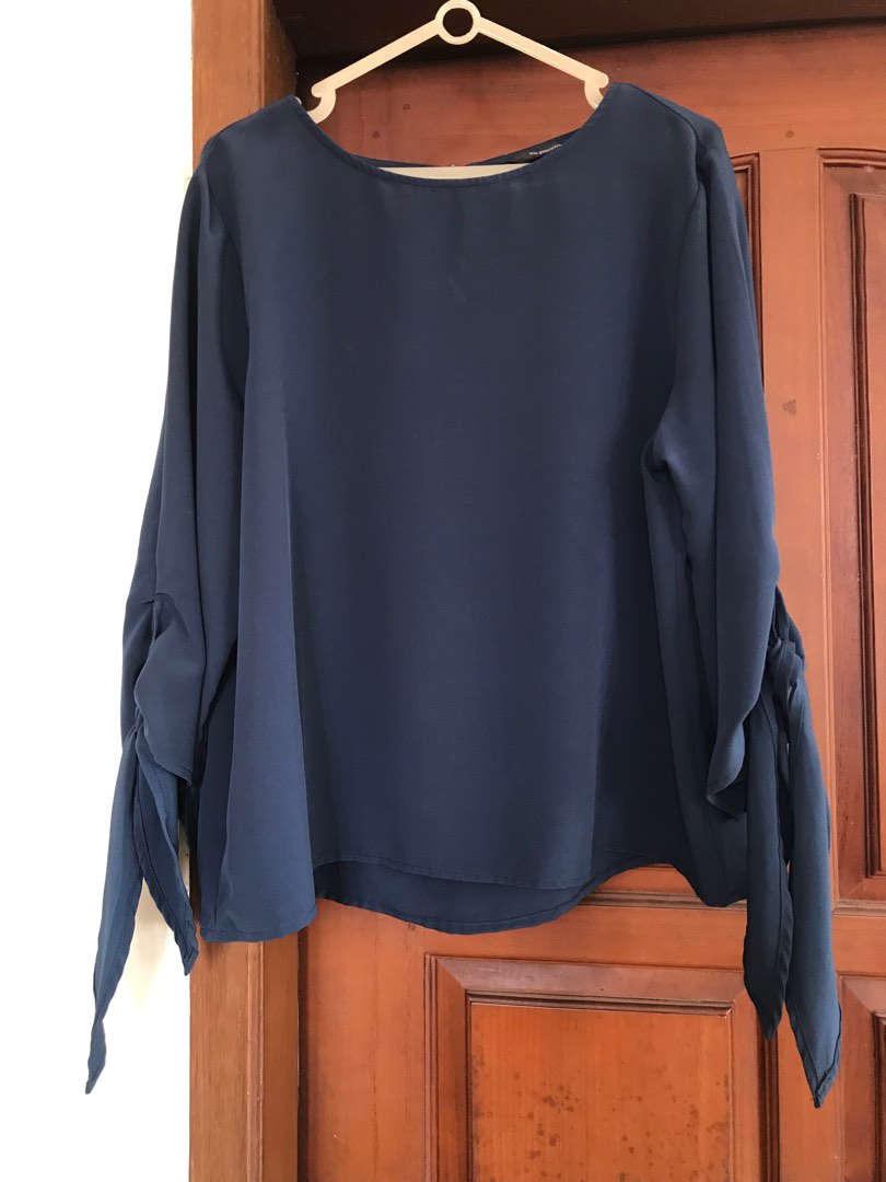 Blouse navy ribbon the executive / atasan navy (biru tua) tali the ...