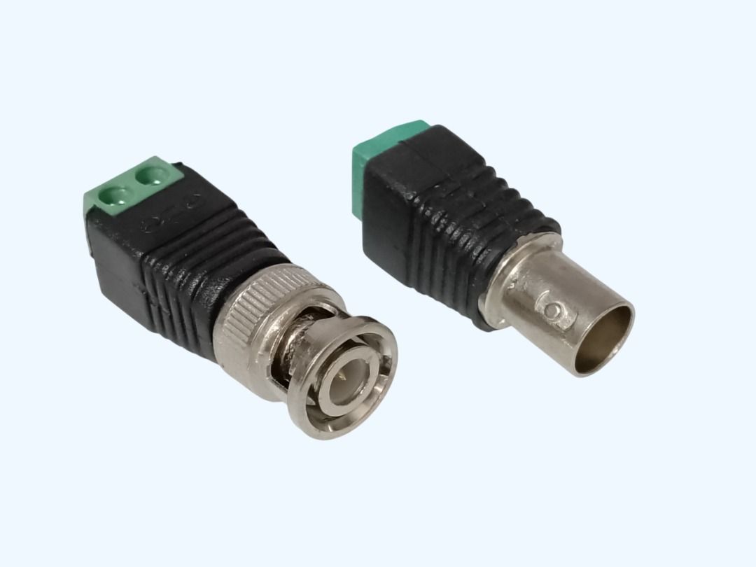 BNC PLUG CONNECTOR to SCREW TYPE 2-PIN (1-PC per ORDER), BEST FOR CCTV ...