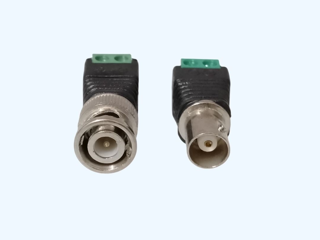 BNC PLUG CONNECTOR to SCREW TYPE 2-PIN (1-PC per ORDER), BEST FOR CCTV ...
