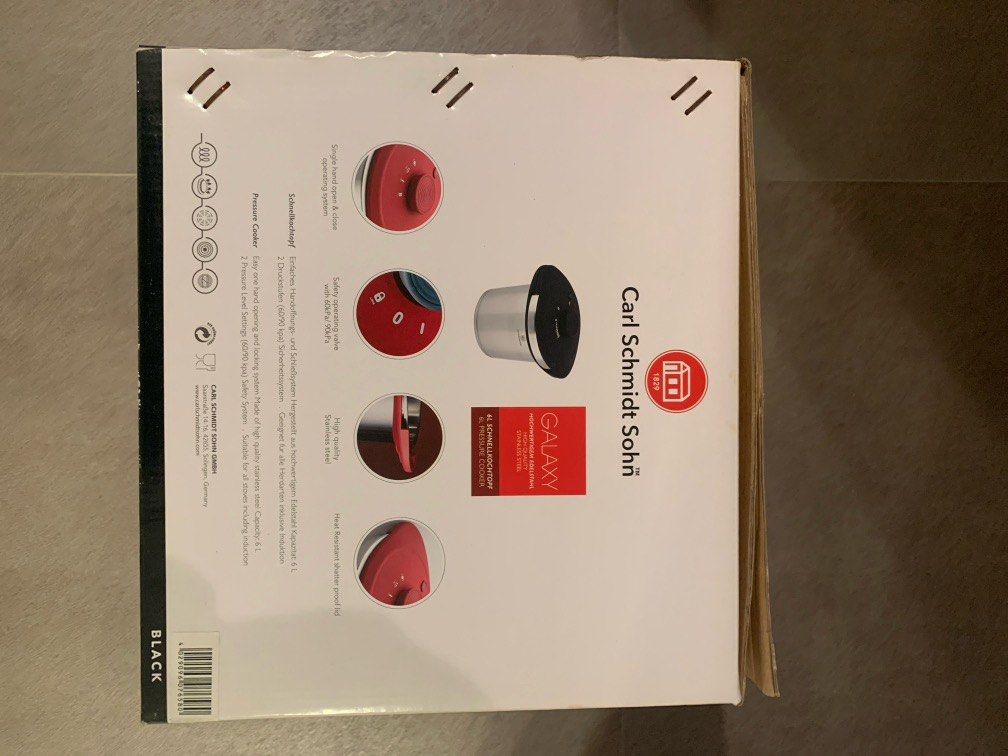 全新德國卡爾牌Carl Schmidt Sohn galaxy 6L pressure cooker 壓力煲 真空煲, 家庭電器, 廚房電器, 鍋具 - Carousell