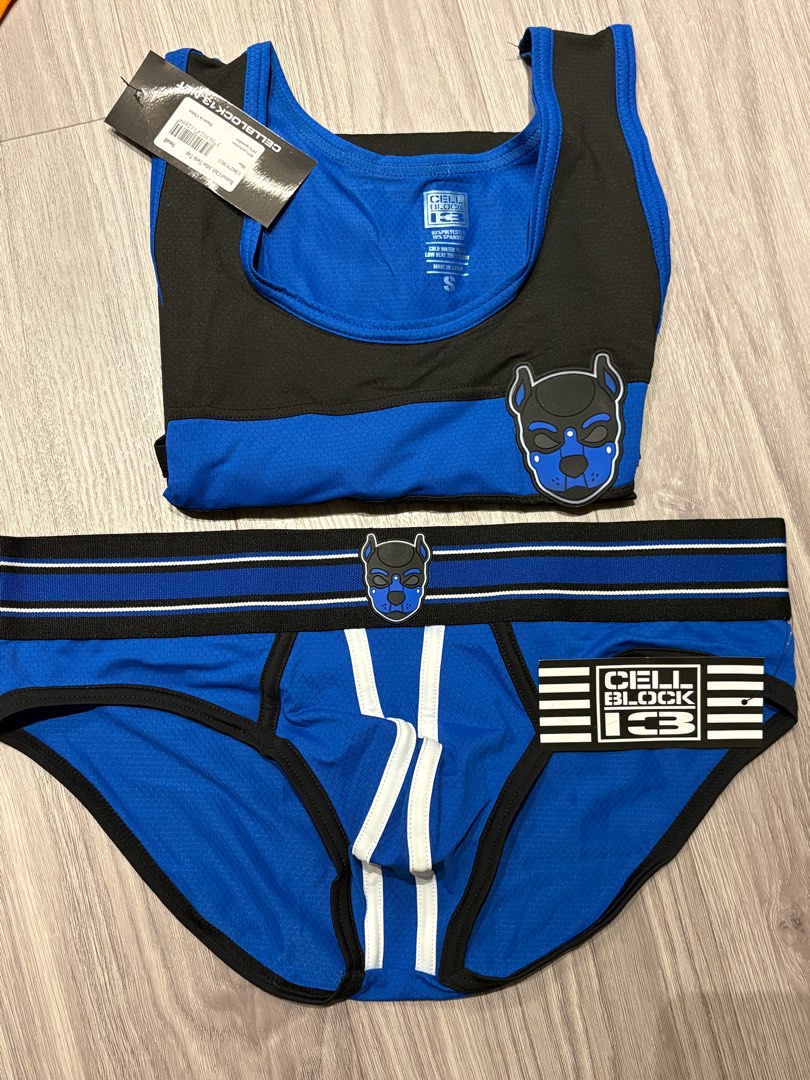 Cell block puppy hood patch singlet n brief, Men's Fashion, Activewear ...