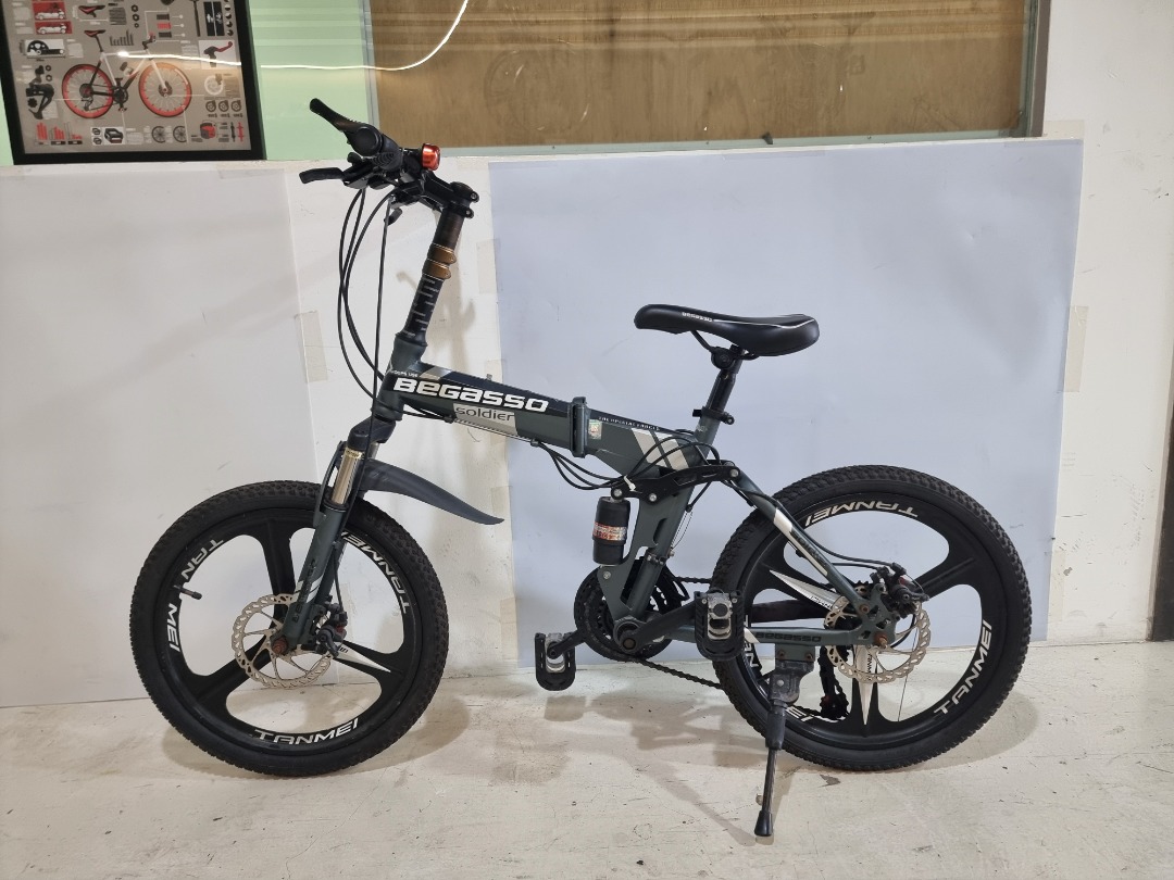(CLEARANCE) Begasso 20" Foldable Bike 3 x 7 21 Speed Shimano Disc Brake ...