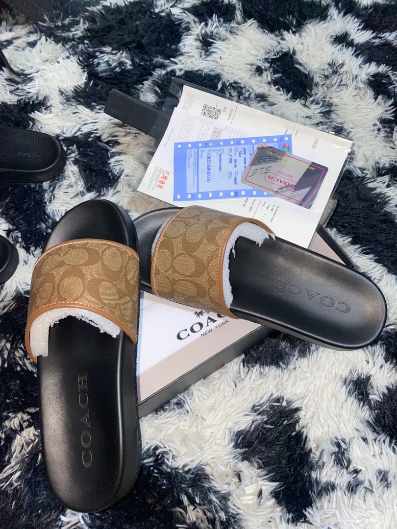 Coach Slides, Men's Fashion, Activewear on Carousell