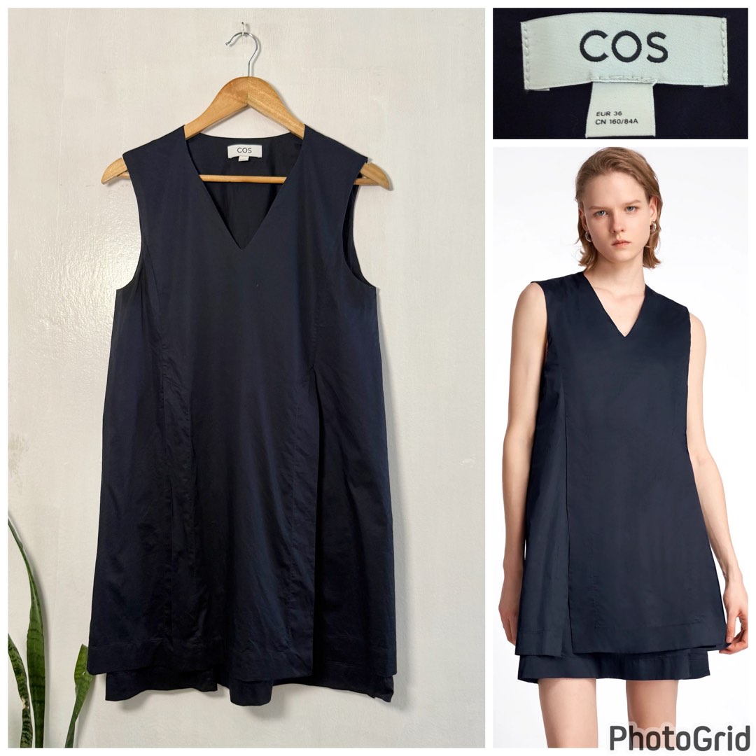 Cos Navy blue overlay tunic dress, Women's Fashion, Dresses & Sets ...