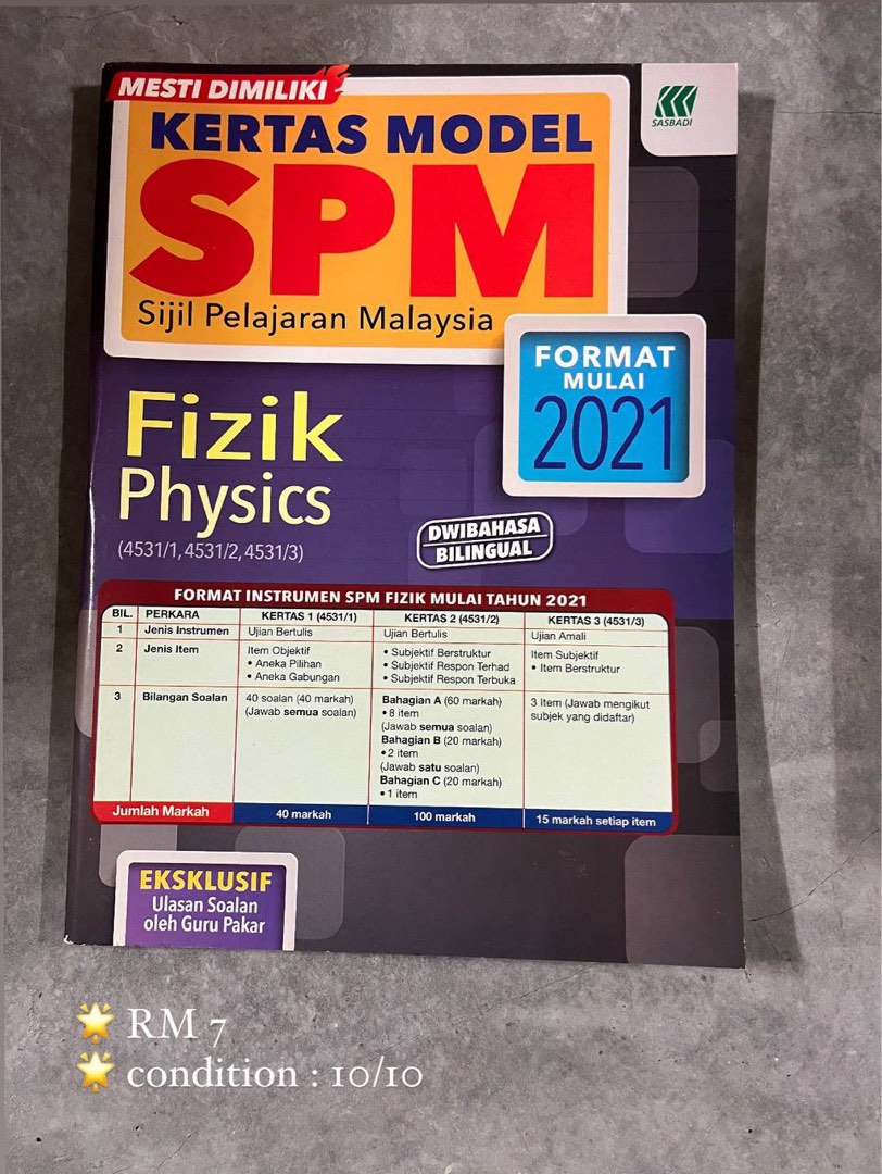 fizik spm model, Hobbies & Toys, Books & Magazines, Assessment Books on Carousell