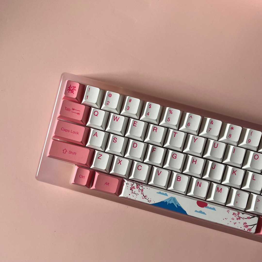 [fully modded] akko acr59 pink keyboard, Computers & Tech, Parts ...