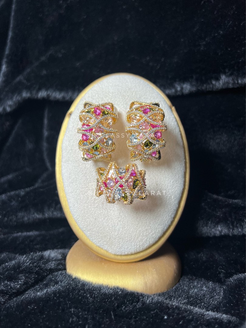 HK Setting Signity Stone Set, Women's Fashion, Jewelry & Organizers ...