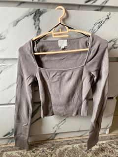 H&M SQUARE NECK TOP, Women's Fashion, Tops, Blouses on Carousell
