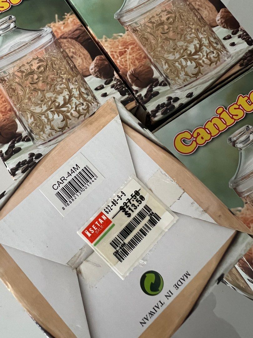 Holar Gold Cookie Jar Canister | Balang Kuih Raya Acrylic Plastic AS, Furniture & Home Living ...