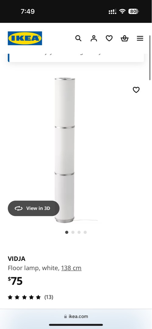 IKEA vidja floor lamp, Furniture & Home Living, Lighting & Fans, Lighting on Carousell