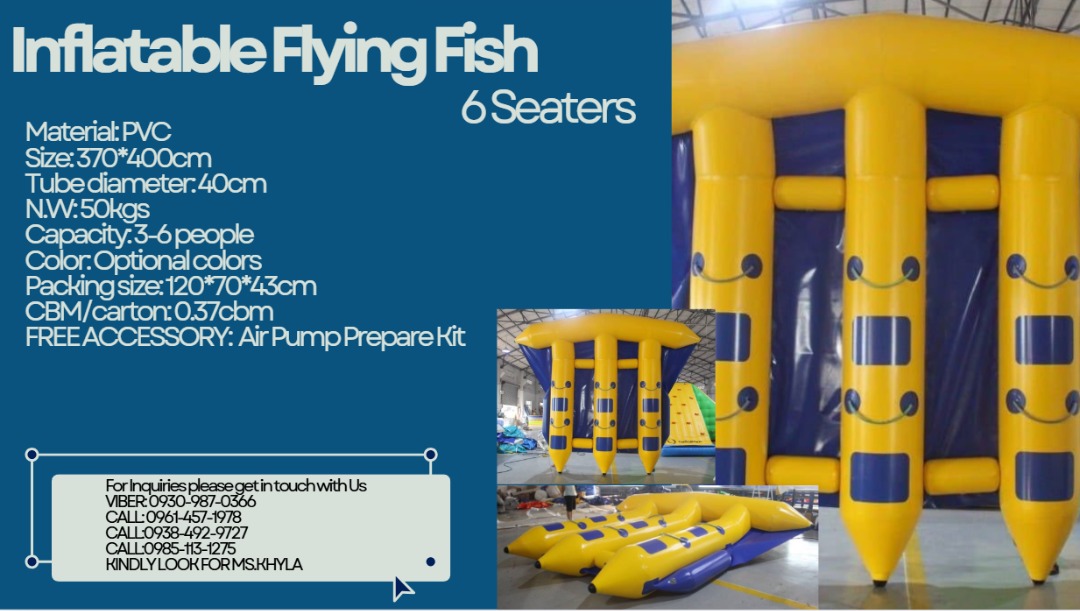 INFLATABLE FLYING FISH 6 SEATERS, Everything Else, Looking For on Carousell